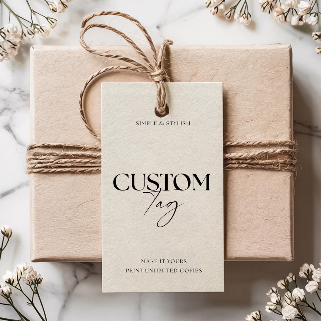 Editable Tag Template, Customizable Minimalistic Hang Tag, Custom Tags ...