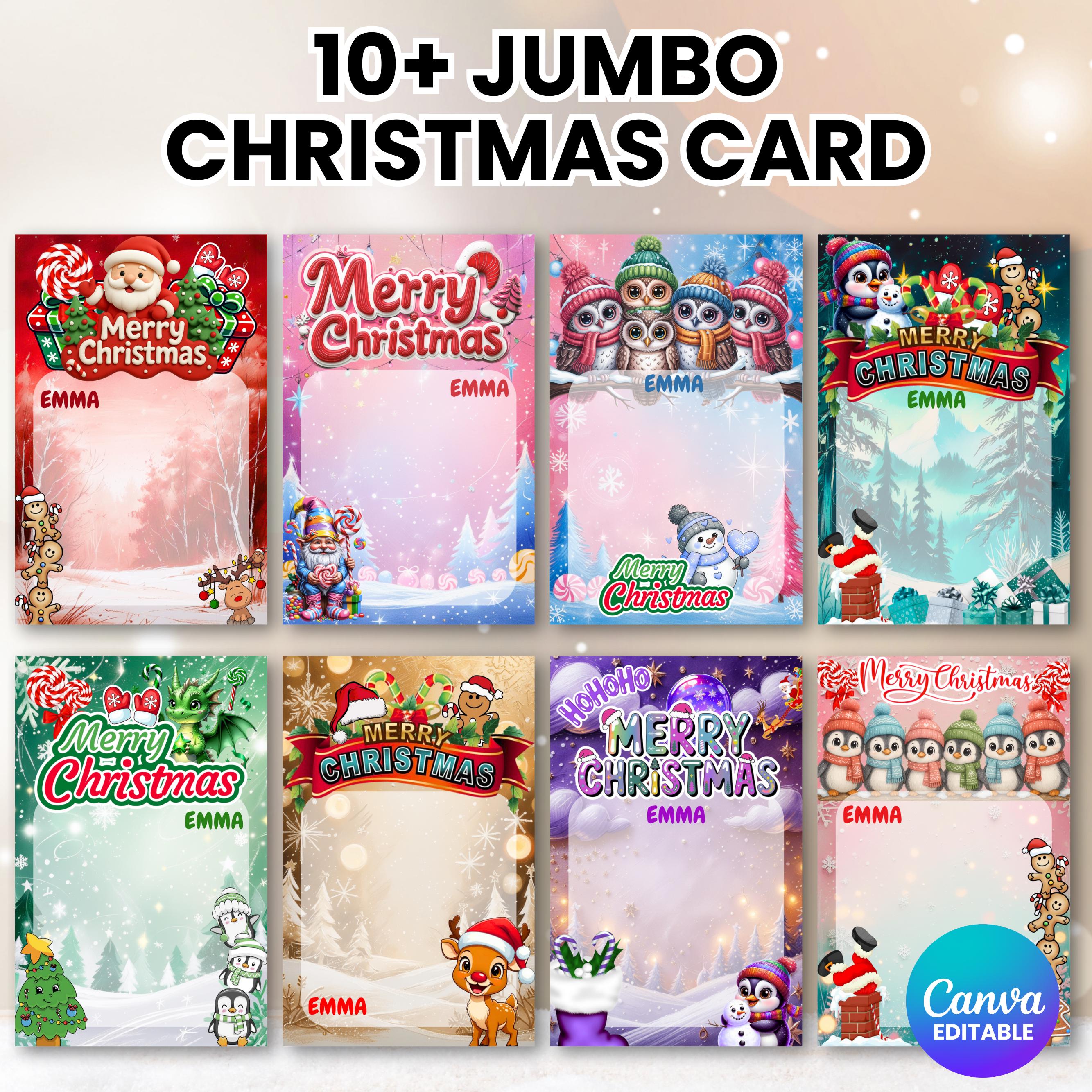 Jumbo Christmas Card Editable Template. Jumbo Cards, Christmas Jumbo ...