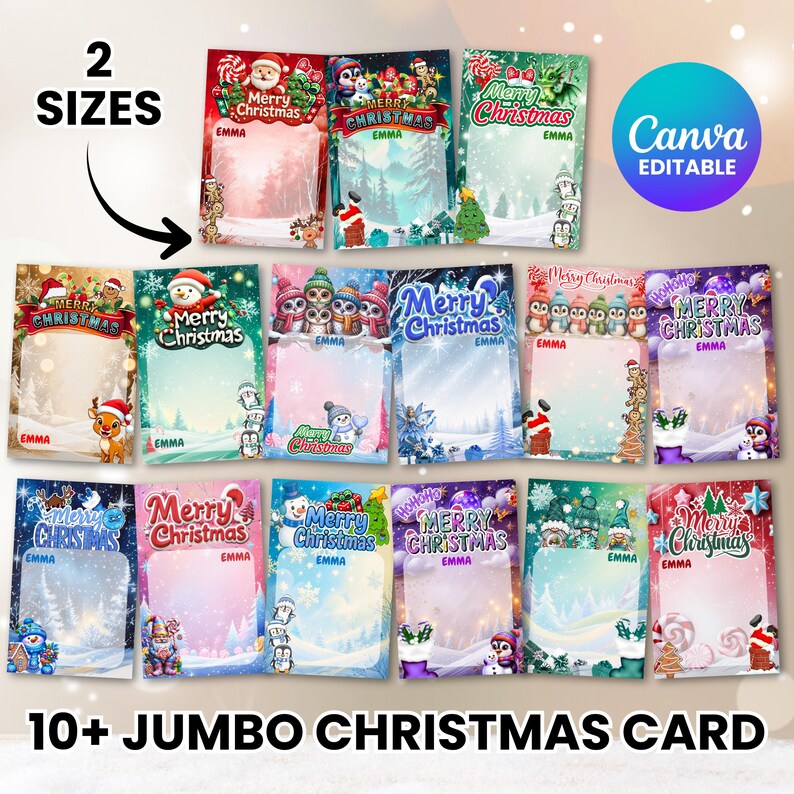Jumbo Christmas Card Editable Template. Jumbo Cards, Christmas Jumbo ...