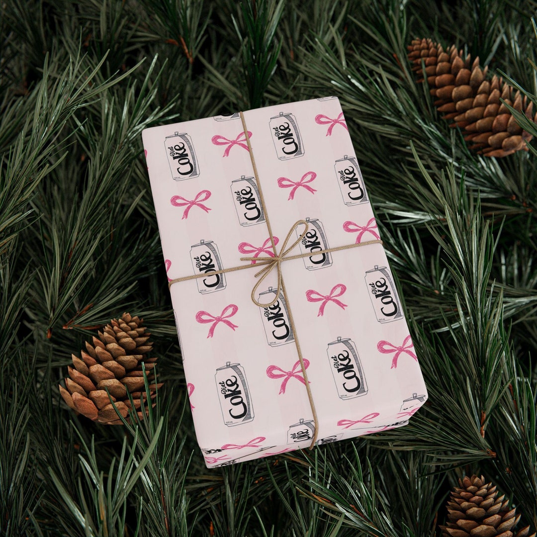 Diet Coke Chistmas Wrapping Paper, Pink Coquette Wrapping Paper ...