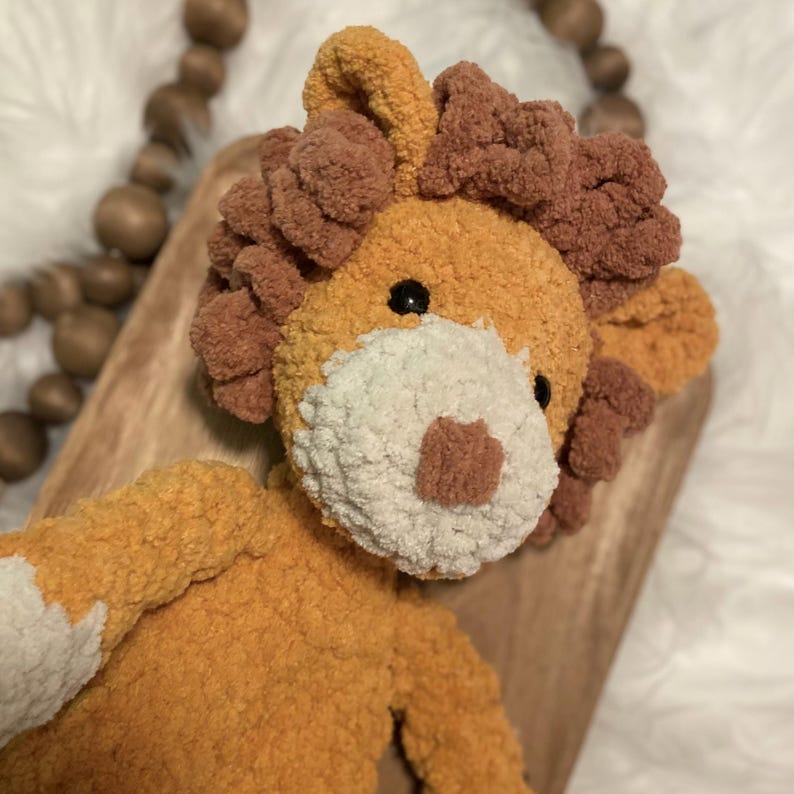 Leonard Lion Crochet Snuggler Lovey Baby Toddler Stuffed Animal ...