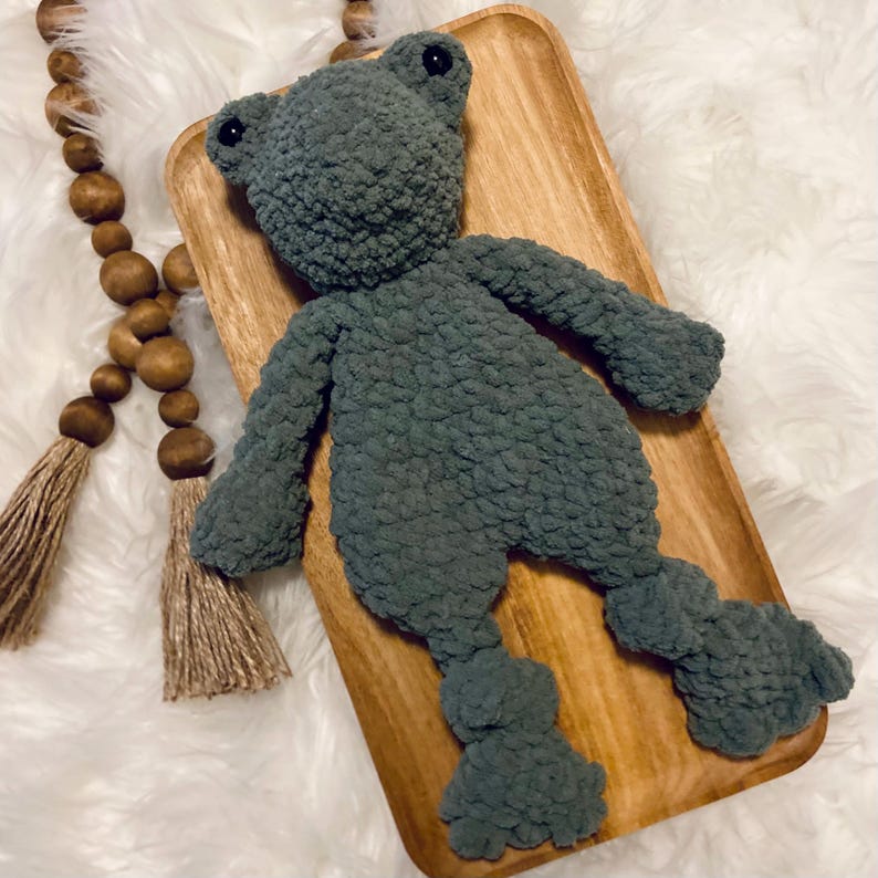 Freddy Frog Toad Crochet Snuggler Lovey Baby Toddler Stuffed Animal ...