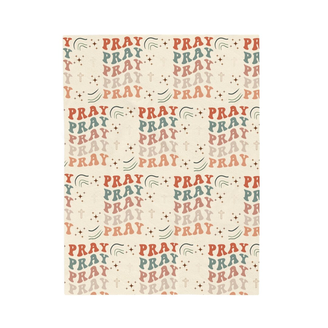 Pray Plush Blanket Faith Based Home Decor Blanket Christian Blanket ...