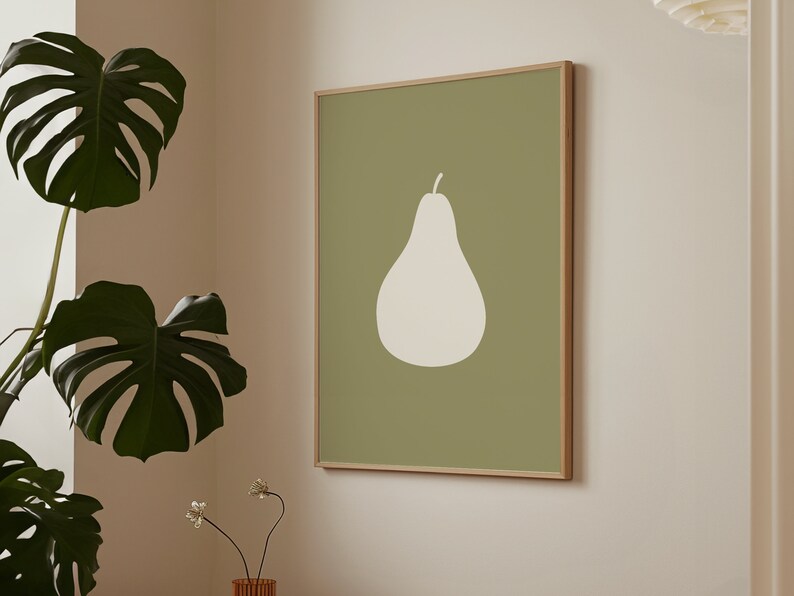 Pear Printable Nursery or Kitchen Wall Art Digital Download, Kids Room ...