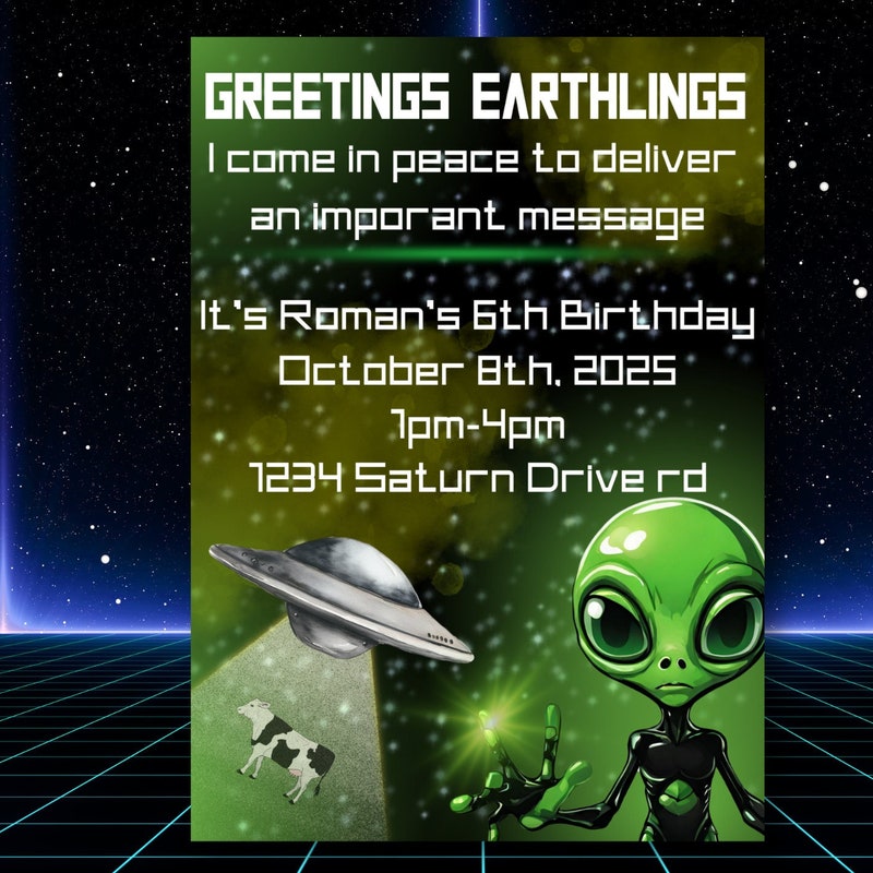Alien Birthday Party - Etsy