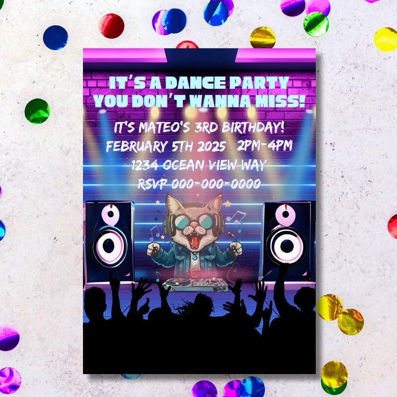 Techno Invitations - Etsy