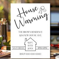Modern Housewarming Invitation, Printable, Editable Template for New ...