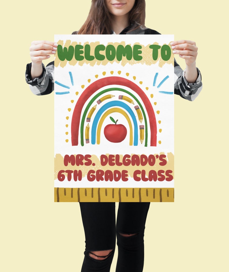 Teacher Door Sign - Editable Printable 18 X 24 Poster Template ...