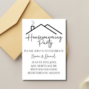 Modern Housewarming Invitation, Printable, Editable Template for New ...