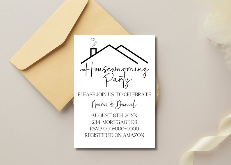 Modern Housewarming Invitation, Printable, Editable Template for New ...