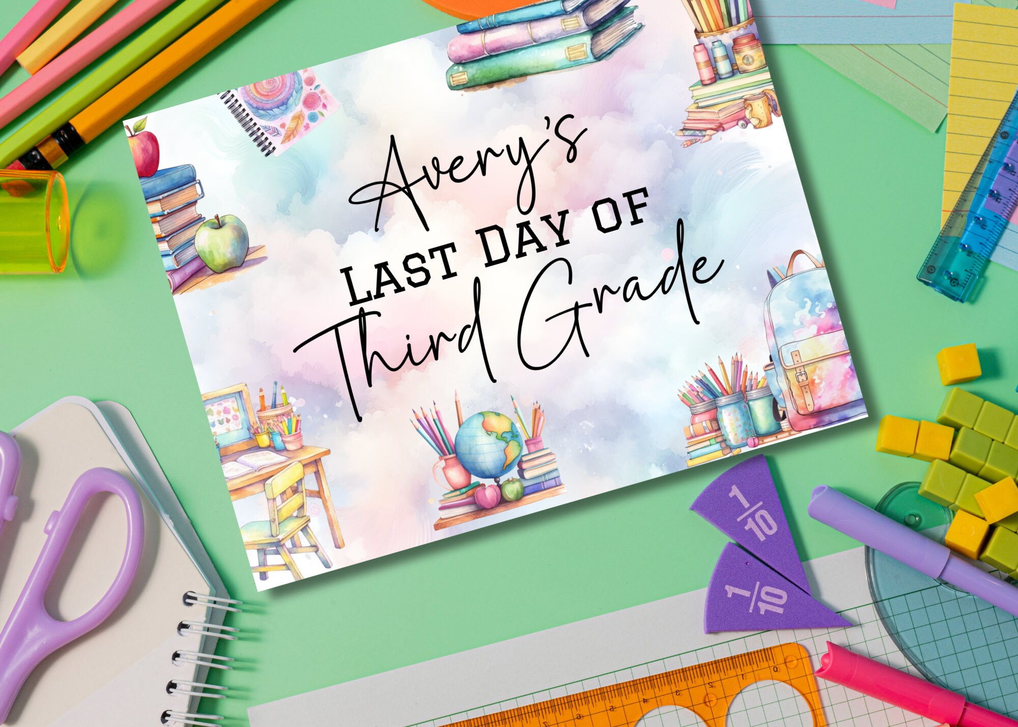 Instant DIGITAL Download, Editable Template- Personalized, First Day of ...
