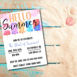 Instant DIGITAL Download, Editable Invitation Template- Summer Pool ...