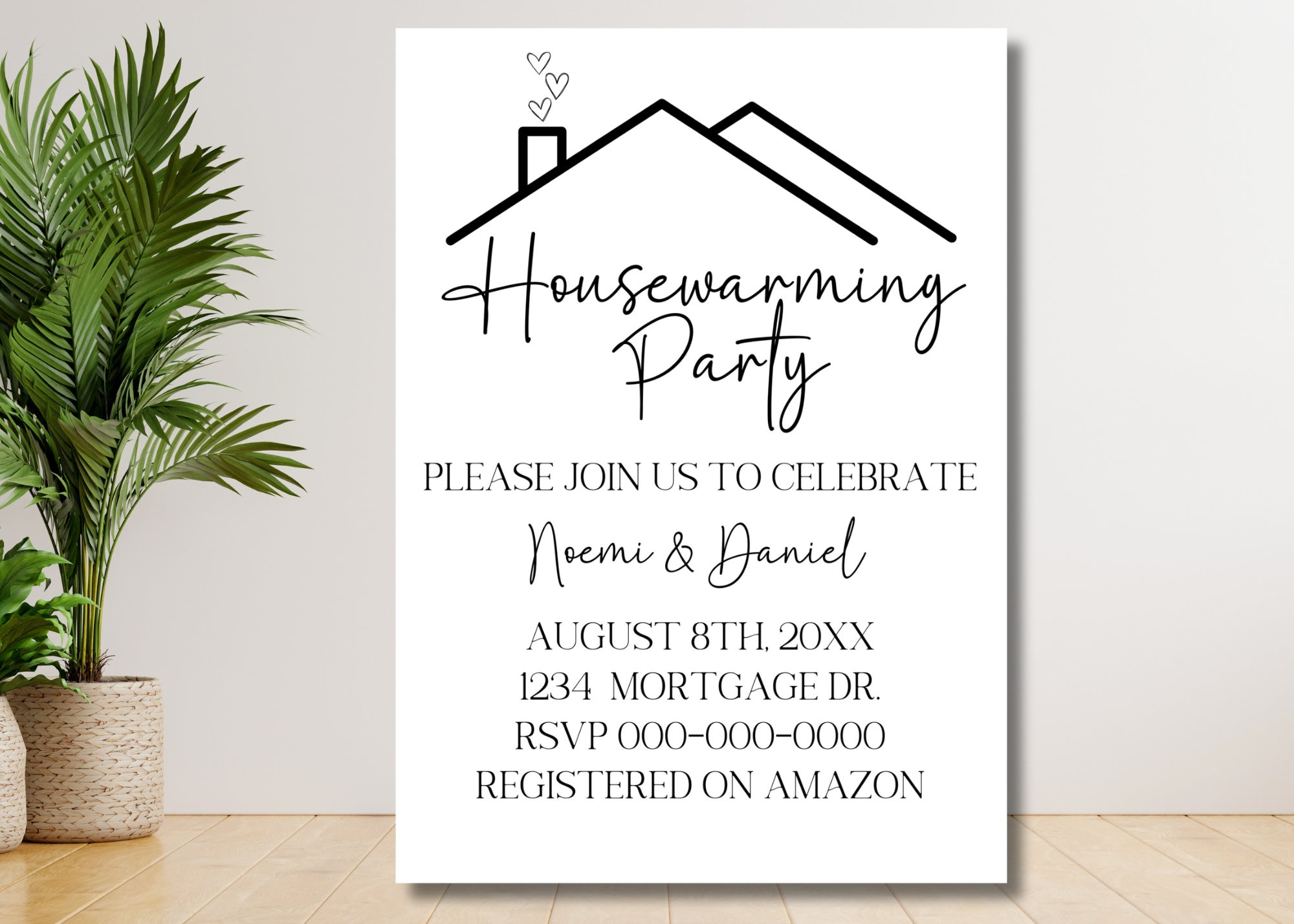 Modern Housewarming Invitation, Printable, Editable Template for New ...