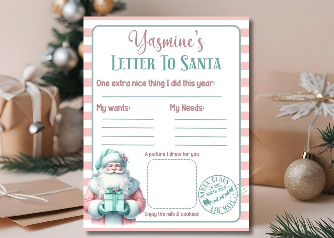 Letter to Santa - Christmas List Template - Printable Christmas Wish ...