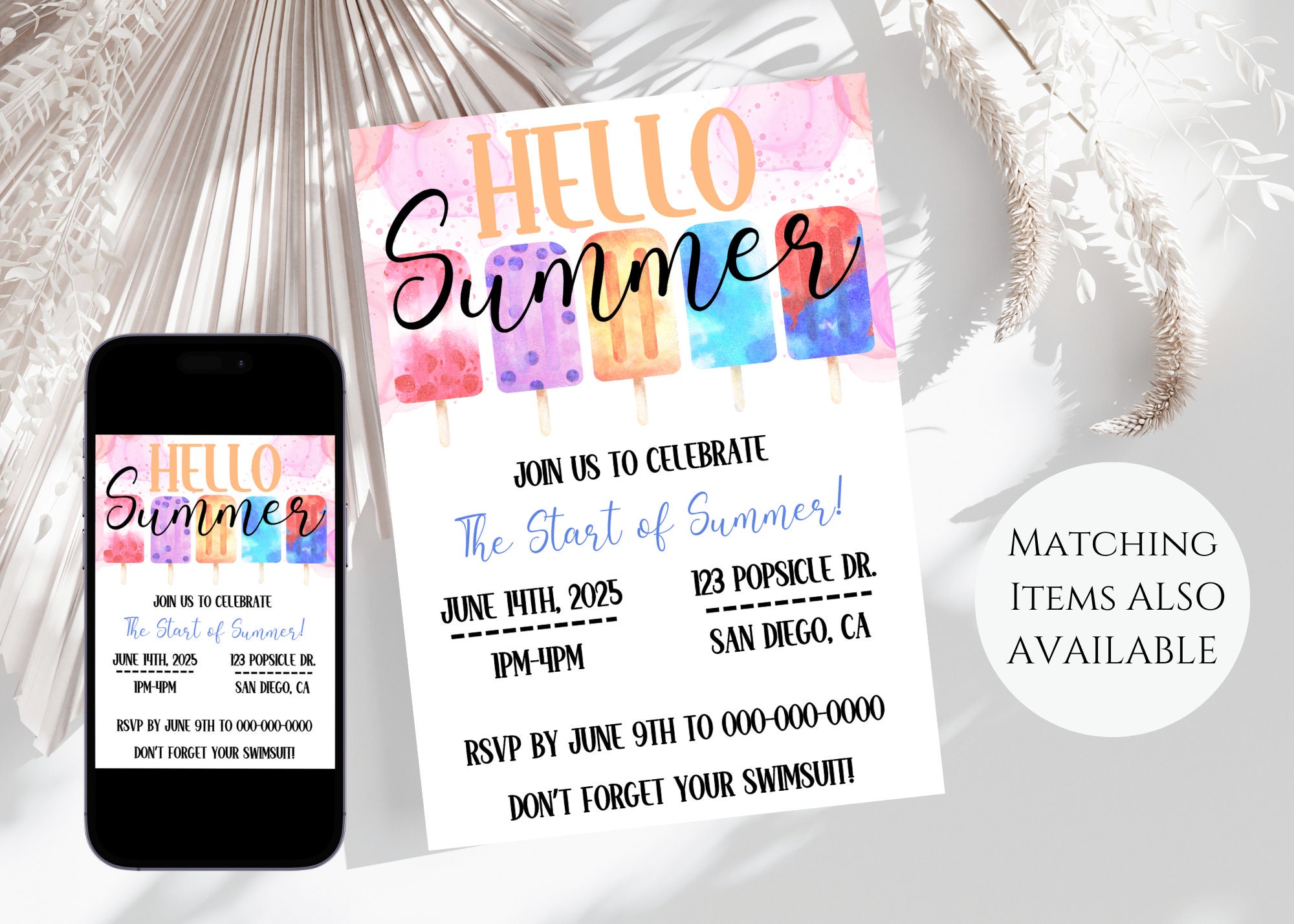 Summer Pool Party Gift Tags- Instant Digital Download, Editable ...