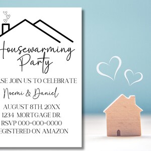 Modern Housewarming Invitation, Printable, Editable Template for New ...