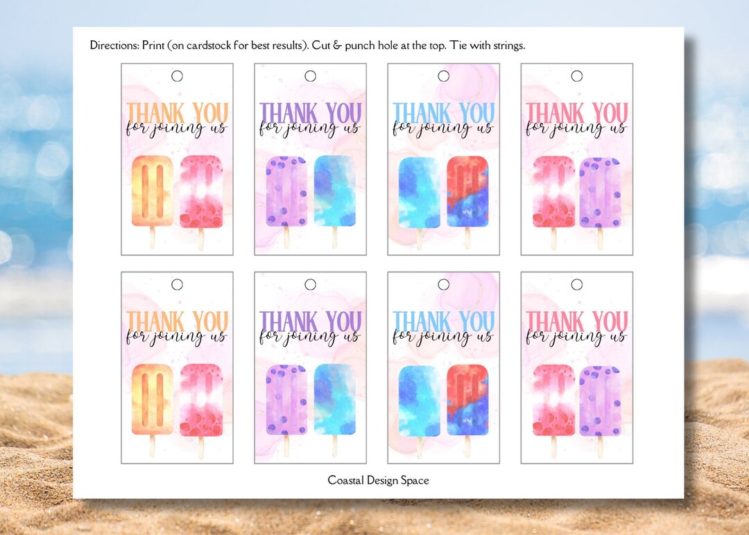 Summer Pool Party Gift Tags- Instant Digital Download, Editable ...