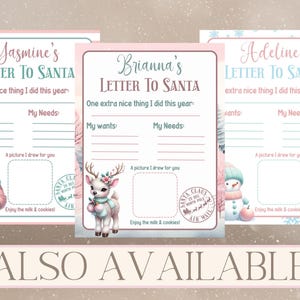 Christmas List Template - Printable Christmas Wish List, Santa Letter ...