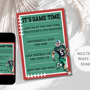 Football Invitation - Digital Download, Editable Printable Template ...