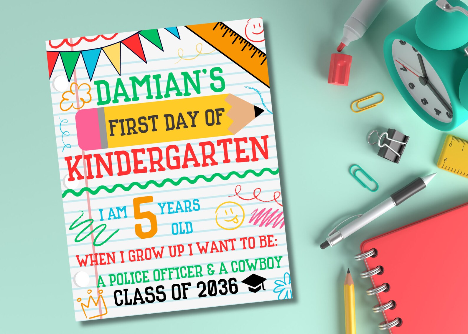 First and Last Day of School Sign - Printable, Editable, Instant ...