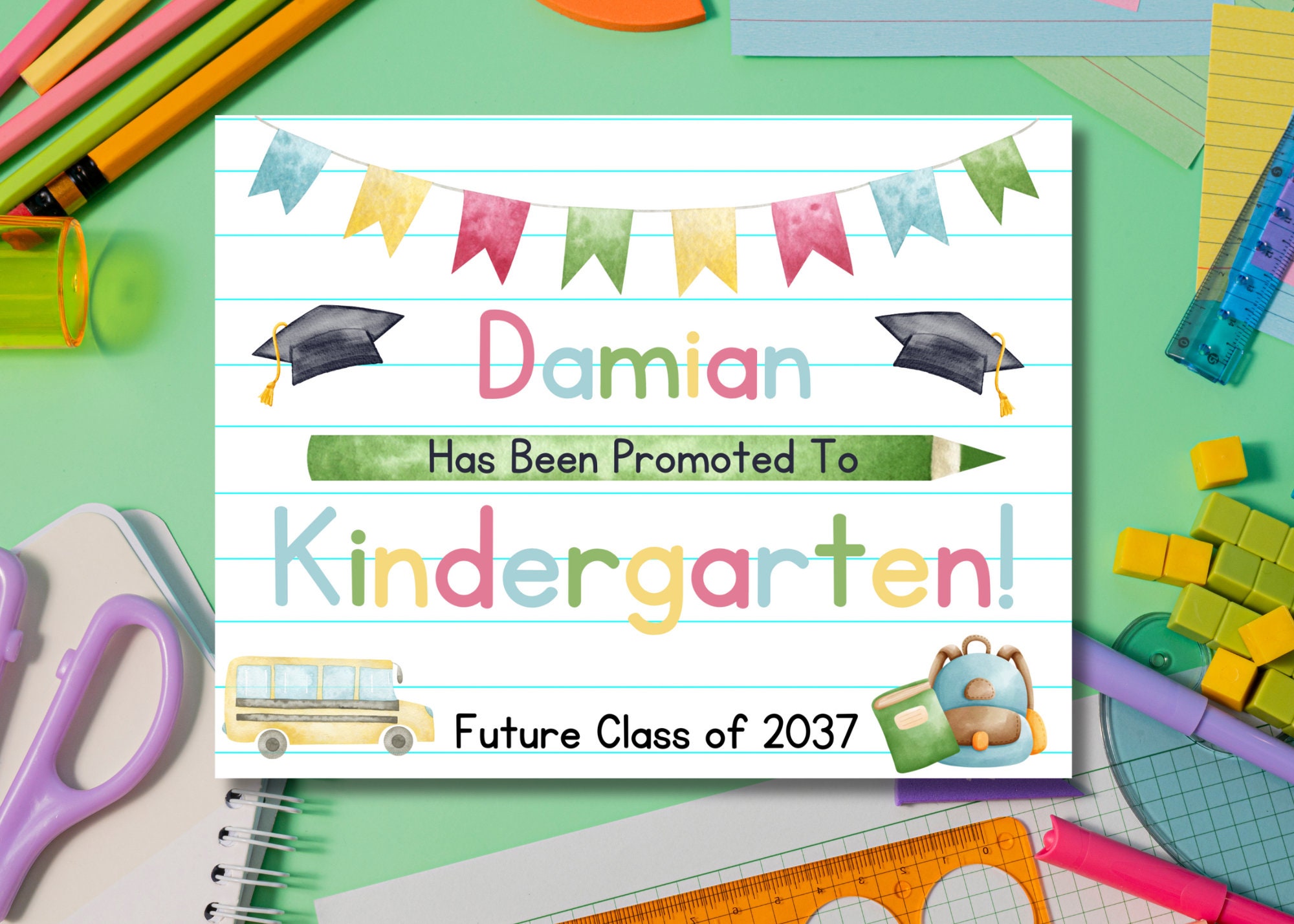 Instant DIGITAL Download, Editable Template- Personalized, First Day of ...