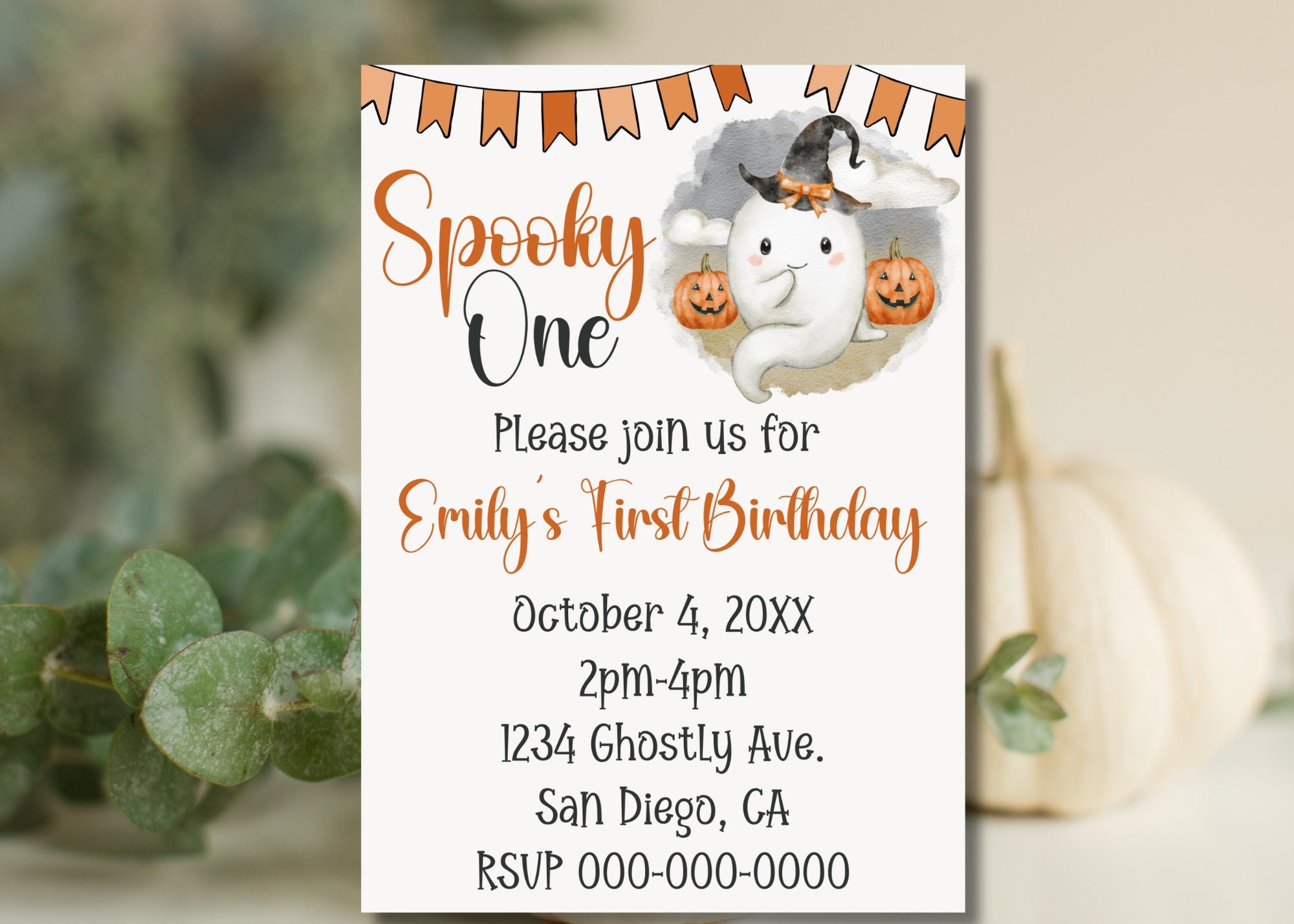 Halloween Birthday Party Invitation- Instant Digital Download, Editable ...