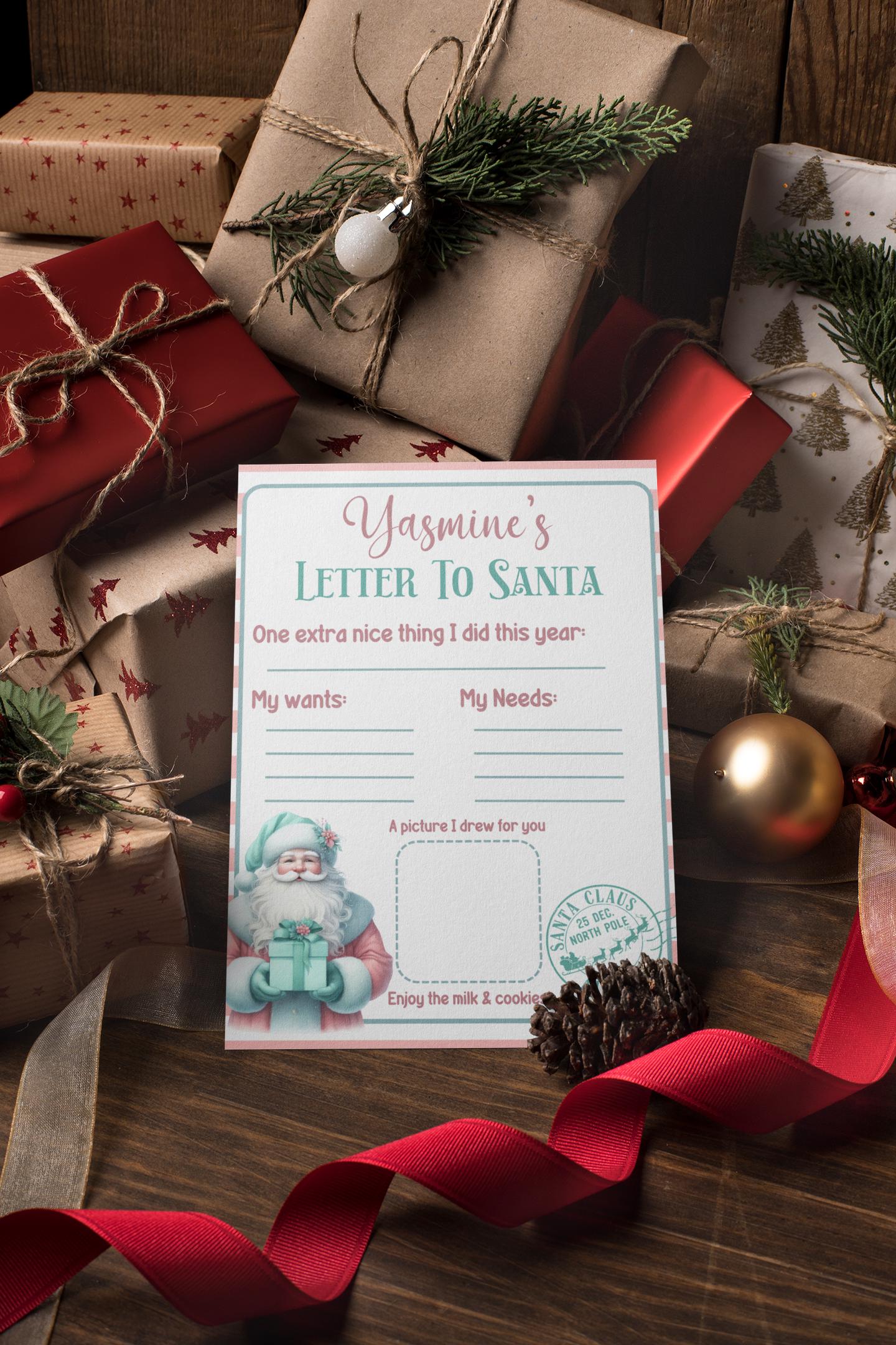 Letter to Santa - Christmas List Template - Printable Christmas Wish ...