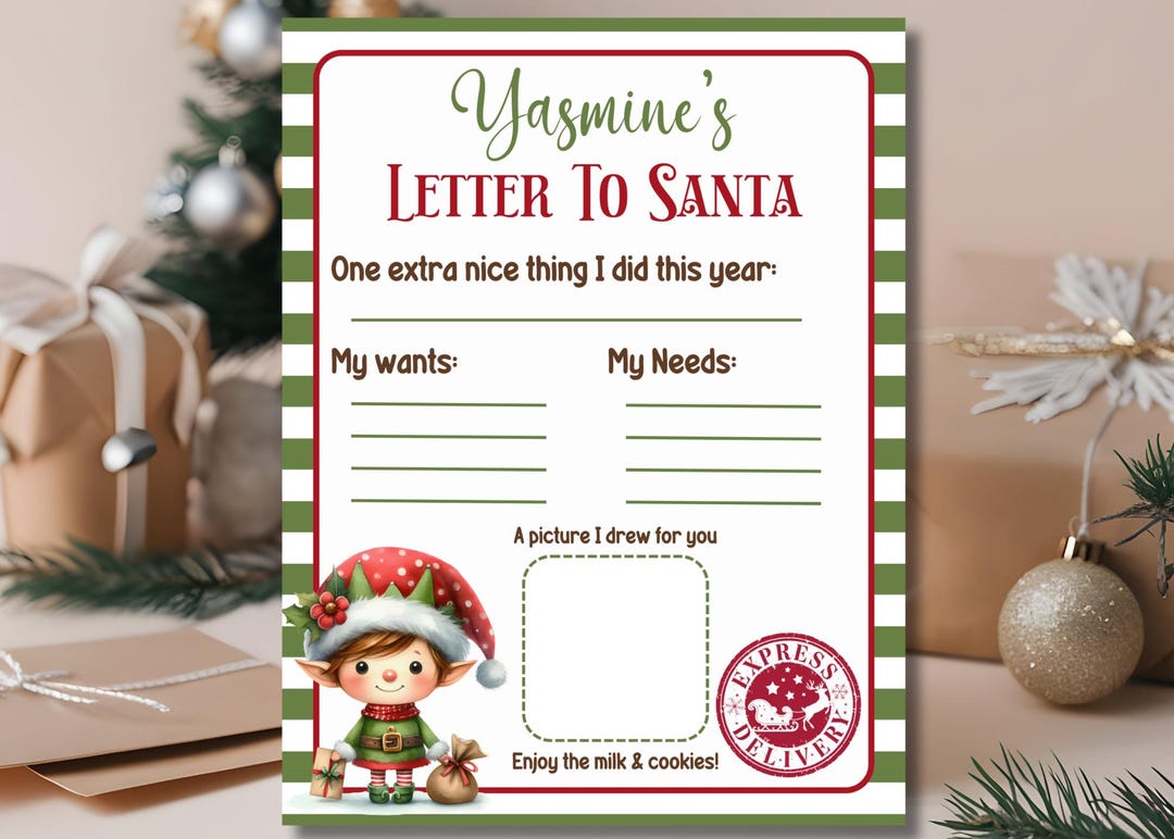 EDITABLE Letter to Santa - Christmas Wishlist - Christmas Letter ...