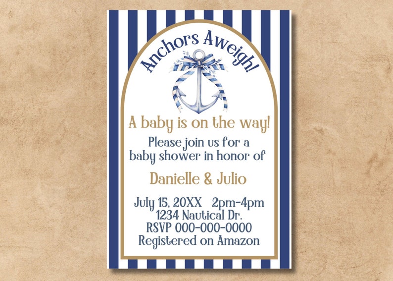 Nautical Baby Shower Invitation- Instant Digital Download, Editable ...