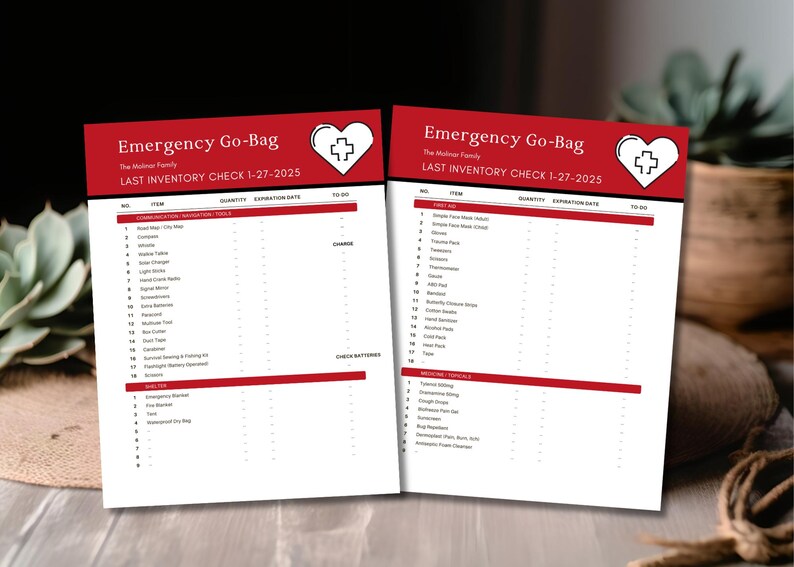 Emergency Evacuation Checklist For: Go Bag, Bug Out Bag, Survival, Camping, Hurricane ...