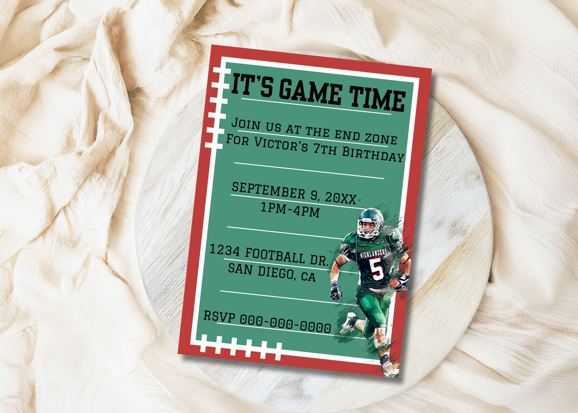 Football Invitation - Digital Download, Editable Printable Template ...