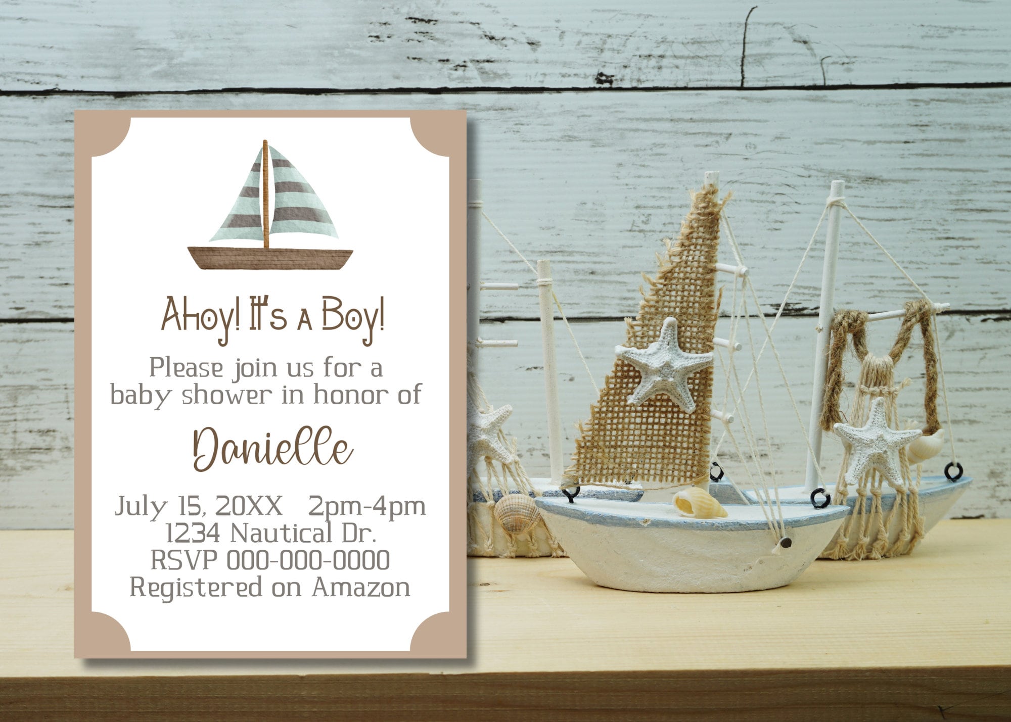 Nautical Baby Shower Invitation- Instant Digital Download, Editable ...