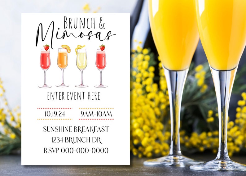 Instant Digital Download- Brunch Invitation, Mimosas, Bachelorette ...