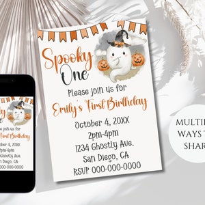 Halloween Birthday Party Invitation- Instant Digital Download, Editable ...