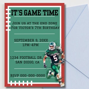 Football Invitation - Digital Download, Editable Printable Template ...