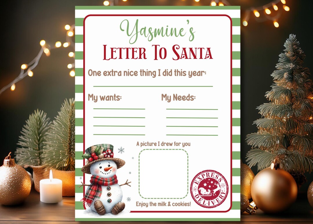 EDITABLE Letter to Santa - Christmas Wishlist - Christmas Letter ...
