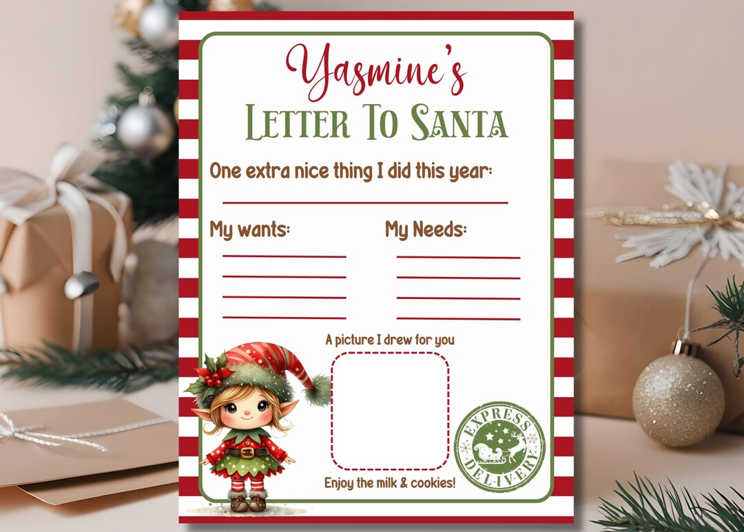 EDITABLE Letter to Santa - Christmas Wishlist - Christmas Letter ...