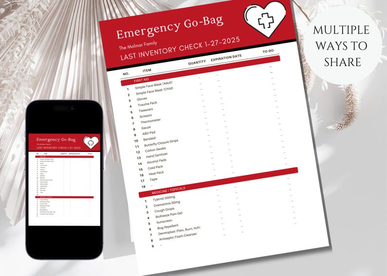 Emergency Evacuation Checklist For: Go Bag, Bug Out Bag, Survival ...