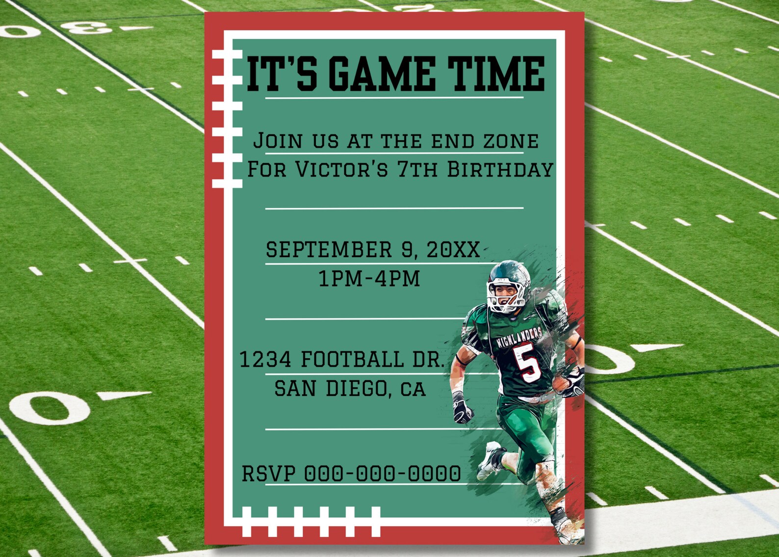 Football Invitation - Digital Download, Editable Printable Template ...