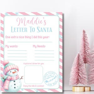 Christmas List Template - Printable Christmas Wish List, Santa Letter ...
