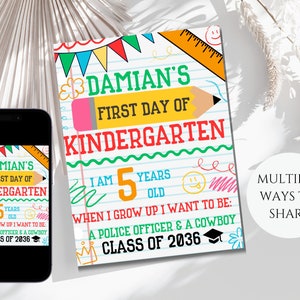 First and Last Day of School Sign - Printable, Editable, Instant ...