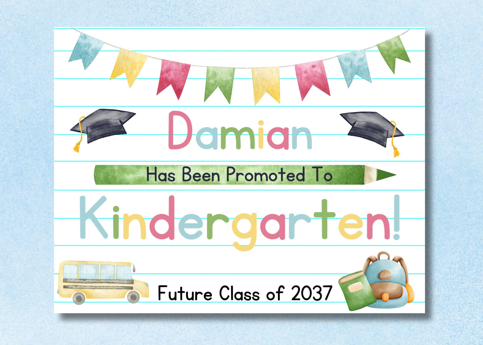 Instant DIGITAL Download, Editable Template- Personalized, First Day of ...