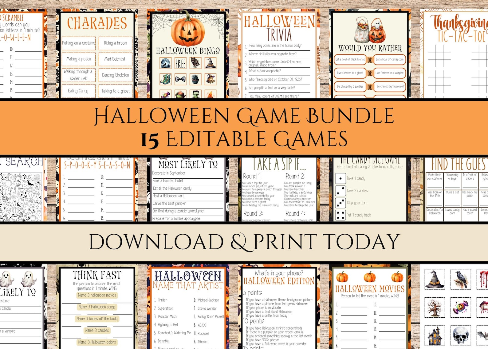 Printable Halloween Games for Adults, Kids and Teens - Holiday Party ...