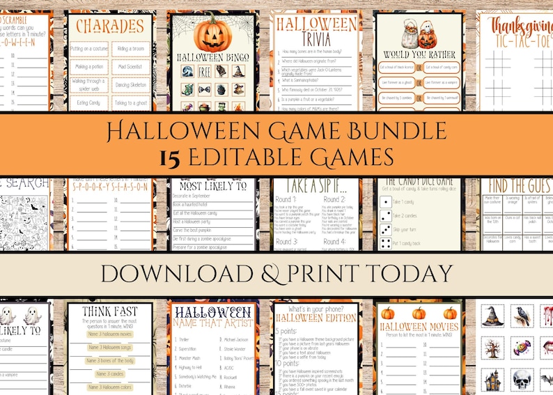 Printable Halloween Games for Adults, Kids and Teens - Holiday Party ...