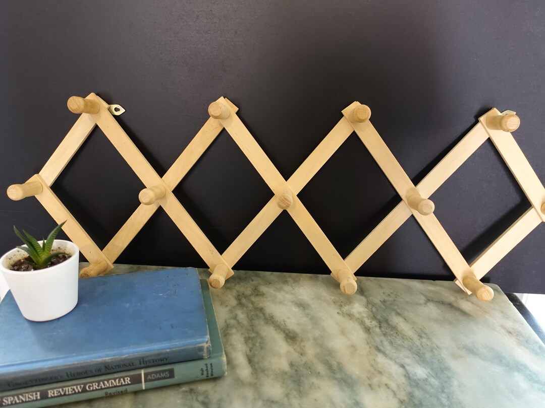 Vintage Accordion Peg Rack, Wood Peg Rack, Expandable Peg Rack - Etsy