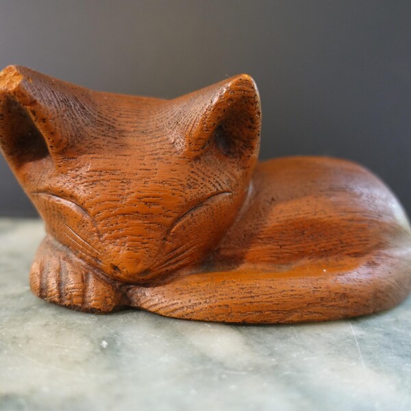 Carved Wood Cat - Etsy