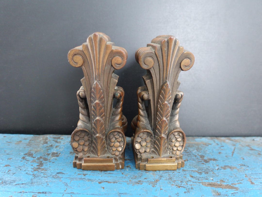 Antique Art Deco Bookends/ornamental Metal, Vintage Deco - Etsy