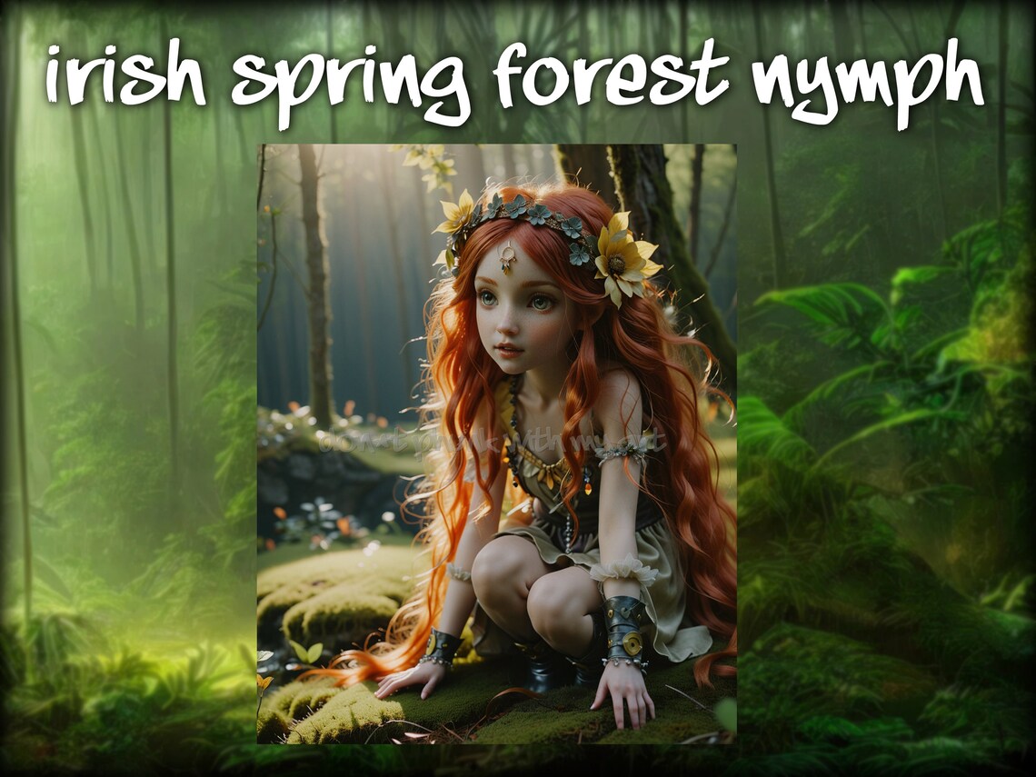 Forest Nymph Wall Art, Girl Nursery Decor Print, Digital Fantasy Art ...