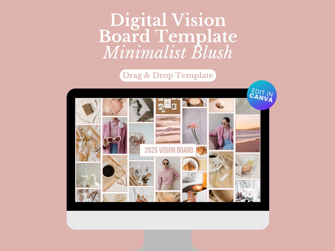 Digital Vision Boards Template Canva | Minimalist Aesthetic | Vision ...