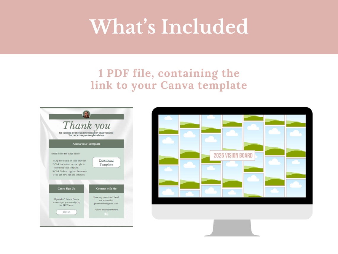 Digital Vision Boards Template Canva | Minimalist Aesthetic | Vision ...